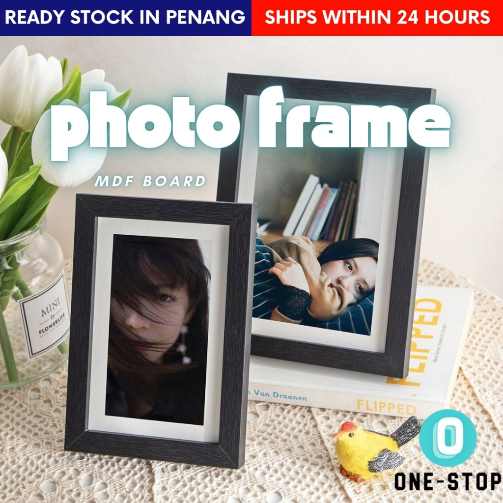 Wood Photo Frame | Bingkai Gambar Gantung & Meja | Elegant Home Décor | 4R / 6R / 8R / A4 Sizes ...