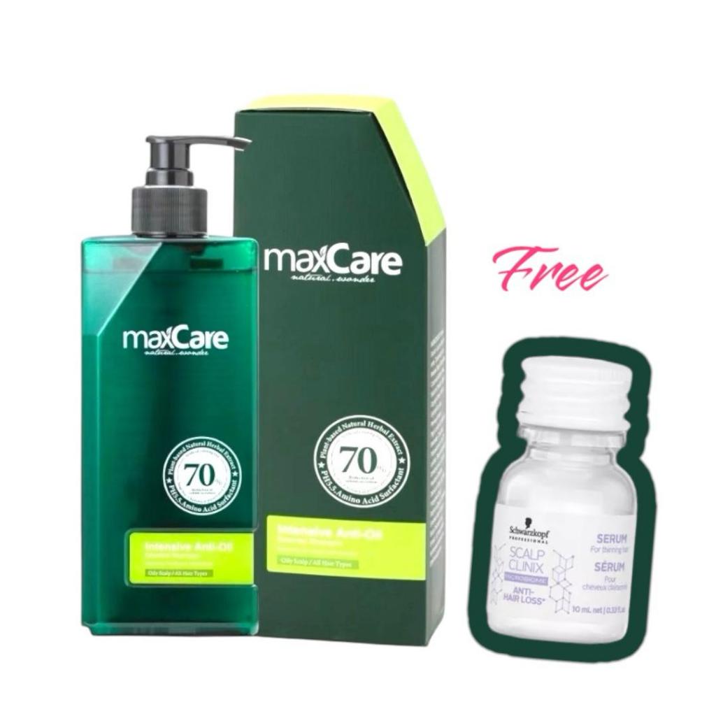 MaxCare Intensive Anti-Oil Volumizing Essential Shampoo 400ml Free Anti ...