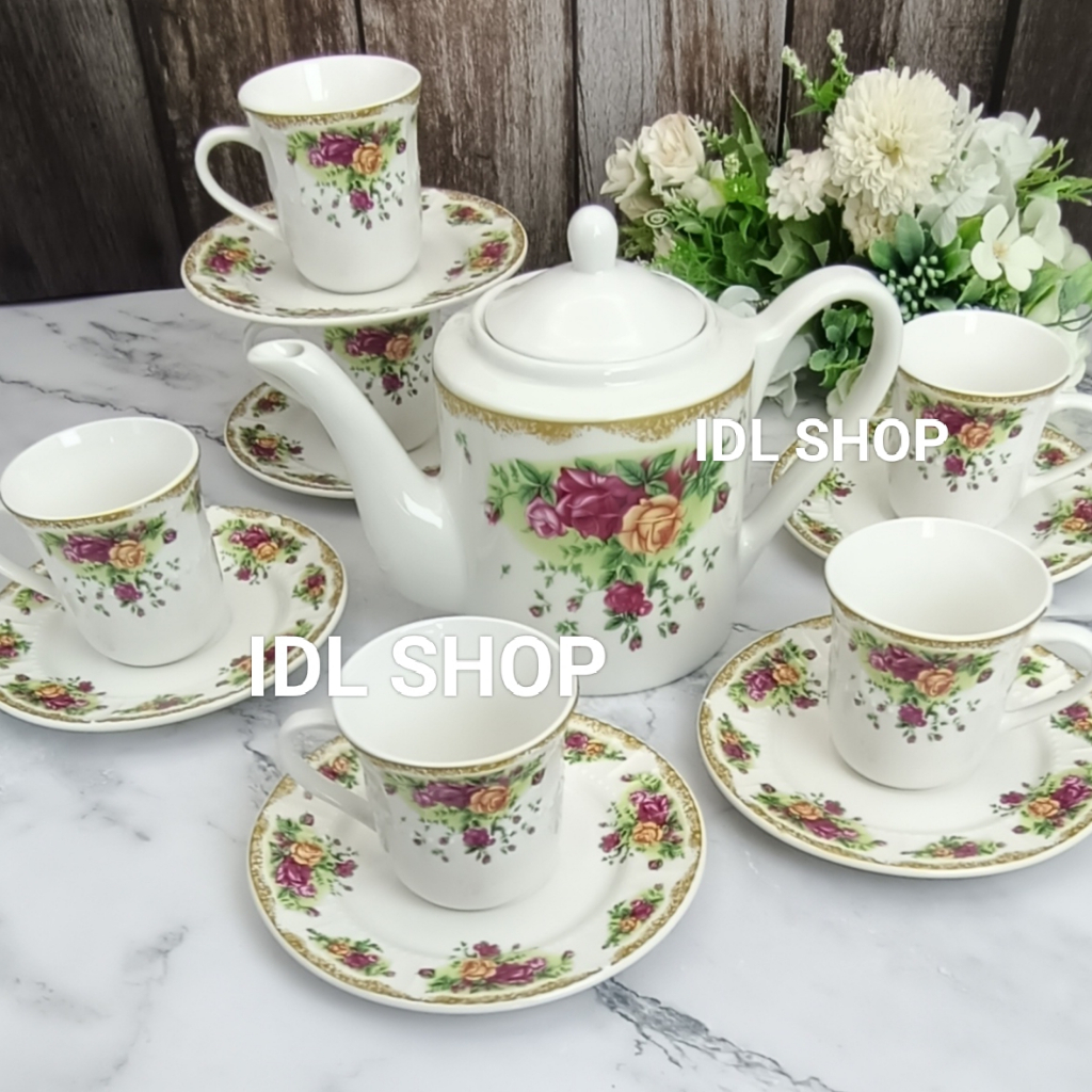 Porcelain Tea Set Porcelain Cup & Saucer Set Tea Pot Coffee Cup Oven ...
