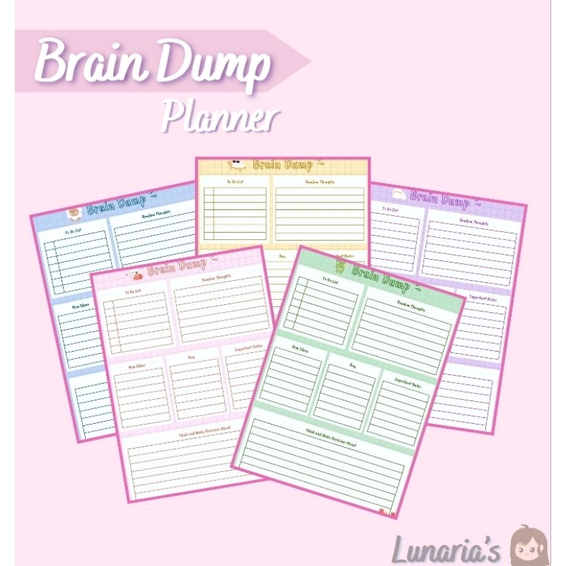 LUNARIA'S [Planner] Rainbow Brain Dump Worksheet | PDF Penly Goodnotes ...