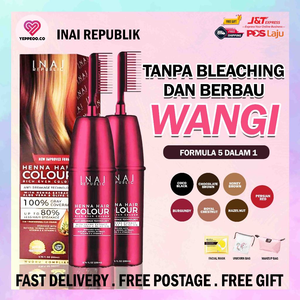 INAI REPUBLIC Syampu Inai Tutup Uban Halal Inai Pewarna Rambut Halal ...