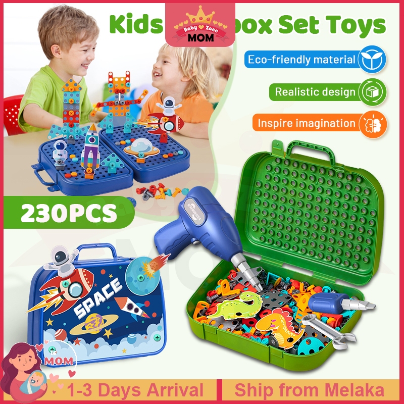 Kids Intelligence Disassembly Toolbox Electric Drill Toy Set Building ...