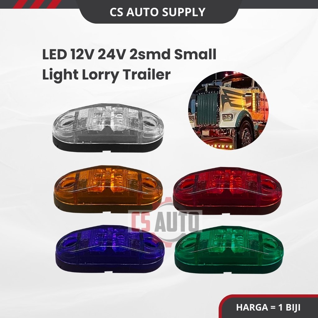 LED 12V 24V 2smd Side Lamp With Rubber Base Lorry Trailer Lampu Sisi Lori Nyala Terus Tapak ...
