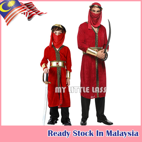 MYLITTLELASS Kostum Pahlawan Arab Kanak-kanak & Dewasa Pakaian ...