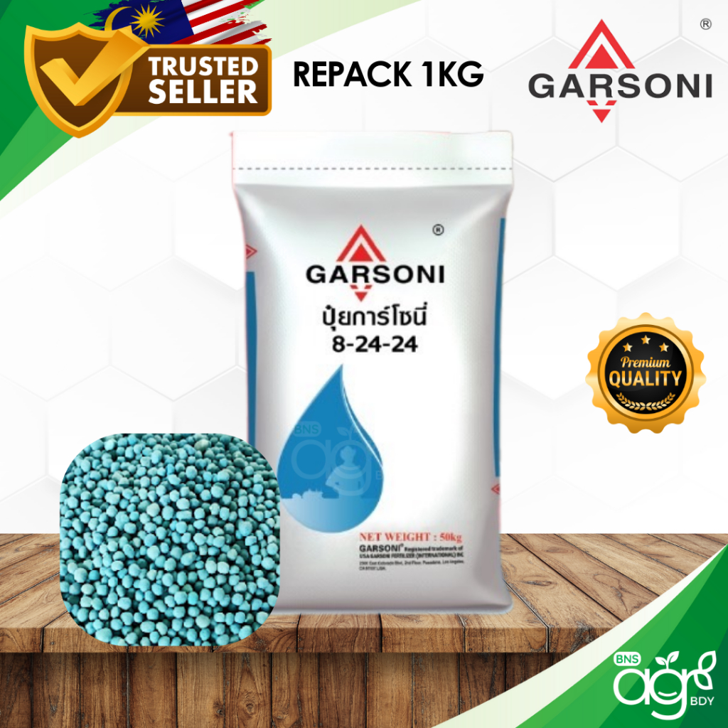AgroBuddy 1kg Garsoni 8-24-24 Imported Compound | Baja Akar, Bunga ...