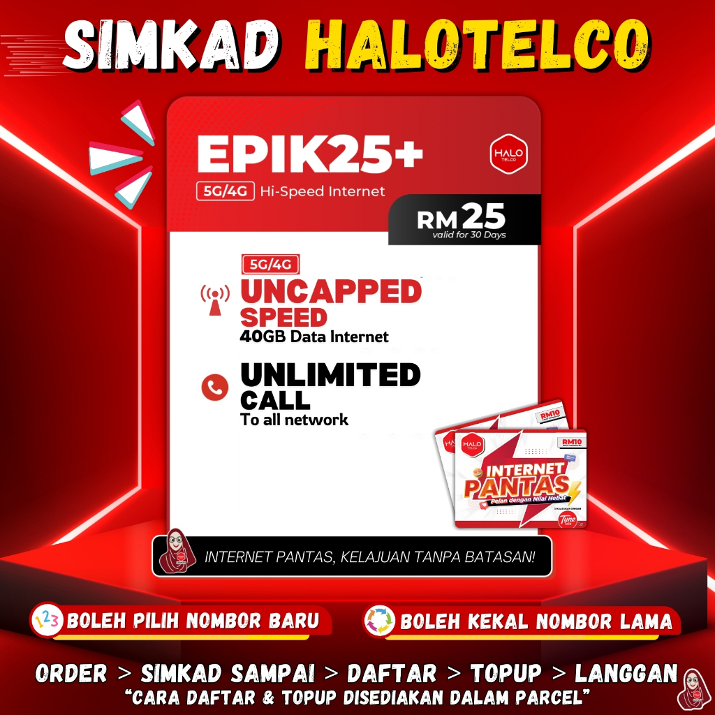 💥𝗘𝗣𝗜𝗞 𝟮𝟱+ | 4G/5G UNLIMITED SPEED & CALL | 40GB DATA | SIMKAD HALOTELCO TUNETALK PREPAID ...