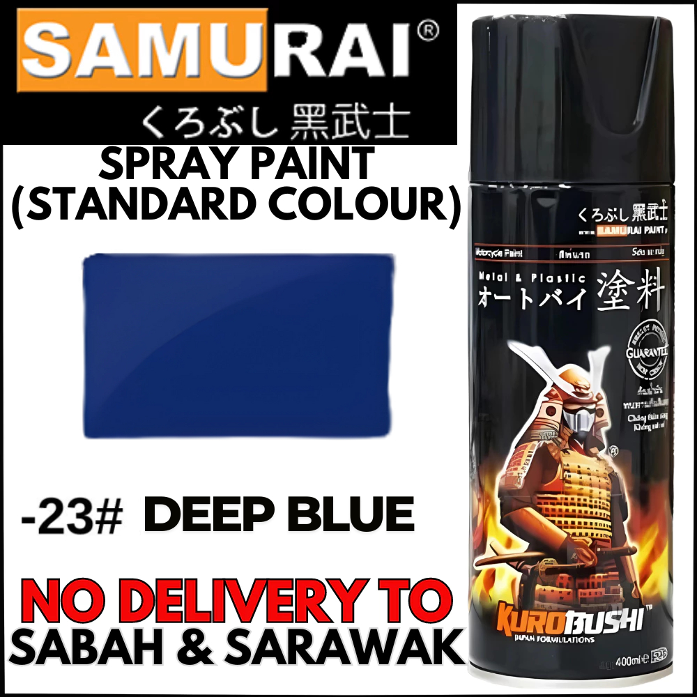 ''SAMURAI'' SPRAY PAINT (STANDARD COLOUR) -23# DEEP BLUE | Shopee Malaysia
