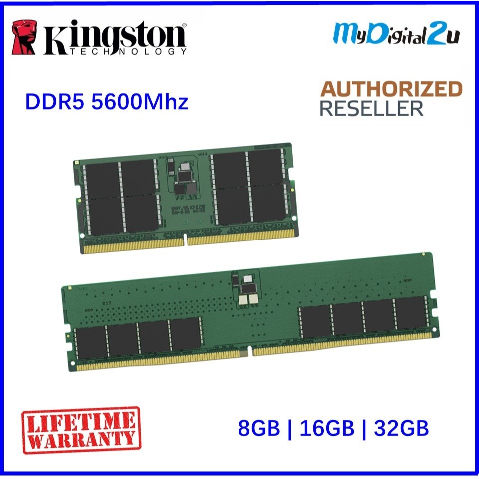 KINGSTON DDR5 5600MHZ DESKTOP PC / NOTEBOOK RAM (8GB / 16GB / 32GB ...