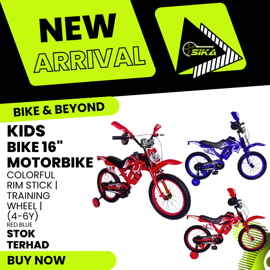 SIKA Kids Bicycle New Arrival 16" Motorbike with Training Wheels ...