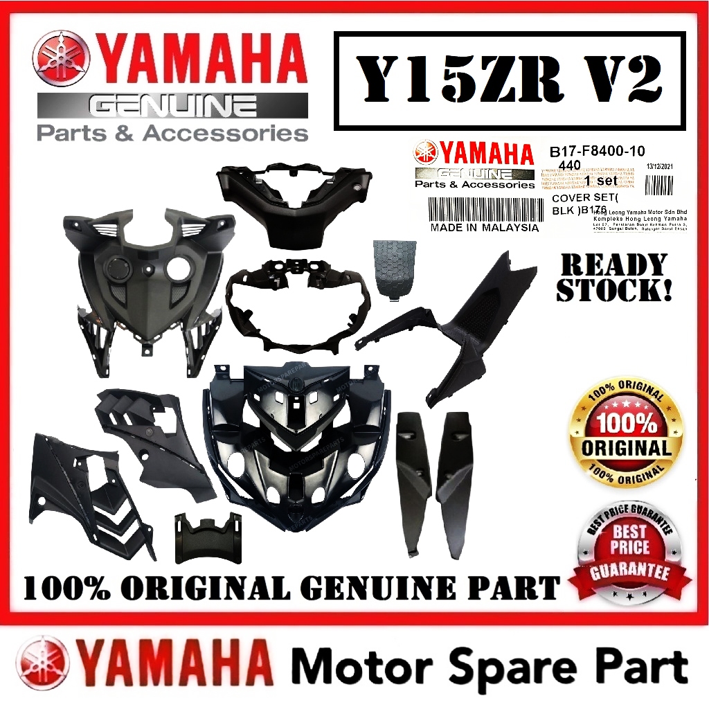 100% ORIGINAL YAMAHA Y15ZR V2 INNER SET 0 B17-F8400-10 HITAM SEBAM FLAT BLACK SET NON COLOUR ...