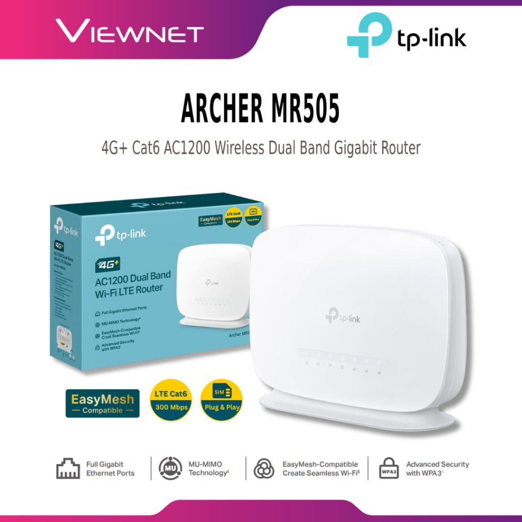 TP-LINK ARCHER MR505 / ARCHER MR500 4G+ CAT6 AC1200 WIREESS DUAL BAND ...