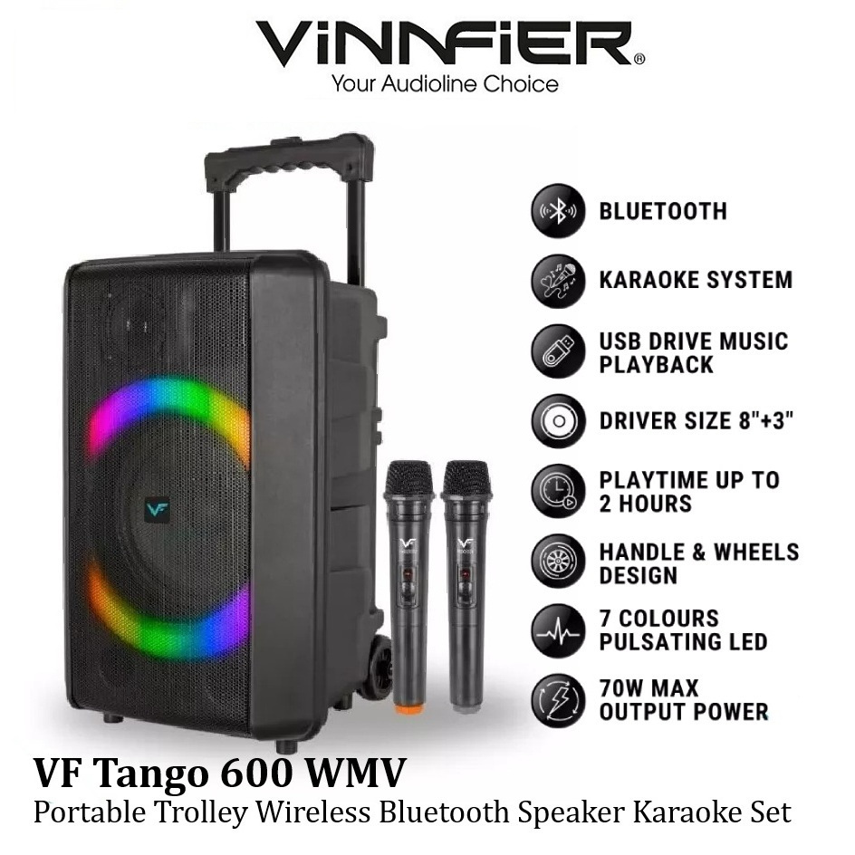 Vinnfier Tango 600 WMV Portable Trolley Wireless Bluetooth Speaker | Shopee Malaysia