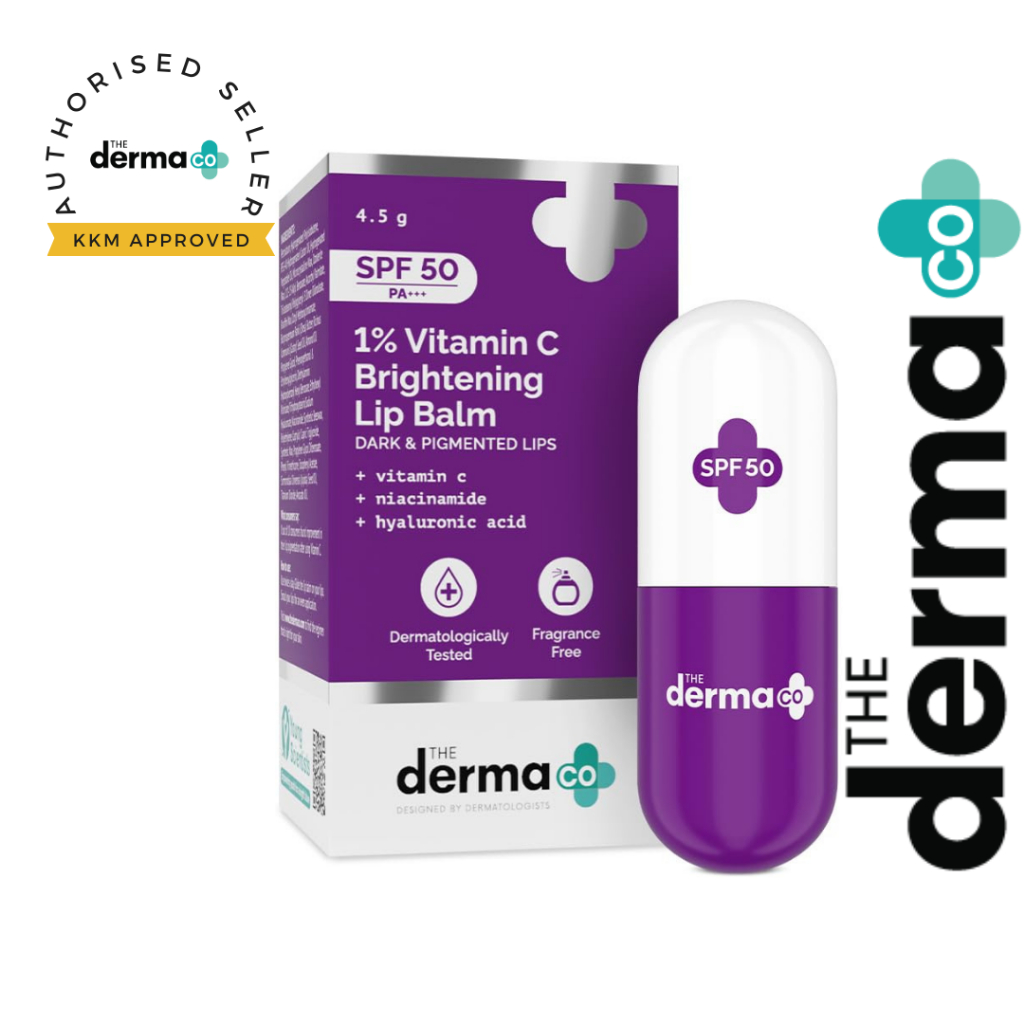 The Derma Co 1% Vitamin C Brightening Lip Balm with SPF 50 PA ...