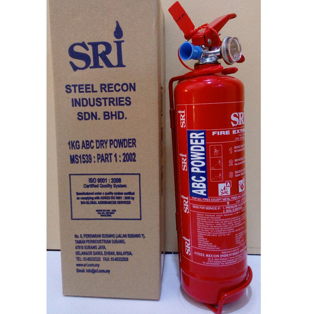 1KG ABC DRY POWDER FIRE EXTINGUISHER (Puspakom, Bomba & Sirim Approved ...