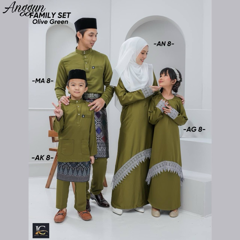[OLIVE GREEN] KURUNG MODEN LACE ANGGUN SET FAMILY SEDONDON AYAH , IBU ...