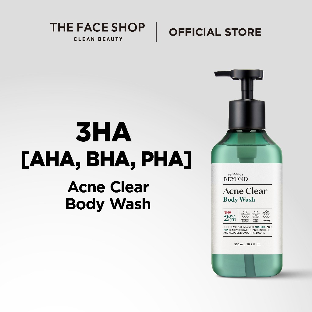 BEYOND Acne Clear Body Wash AHA BHA PHA 500ml - Acne Treatment Body ...