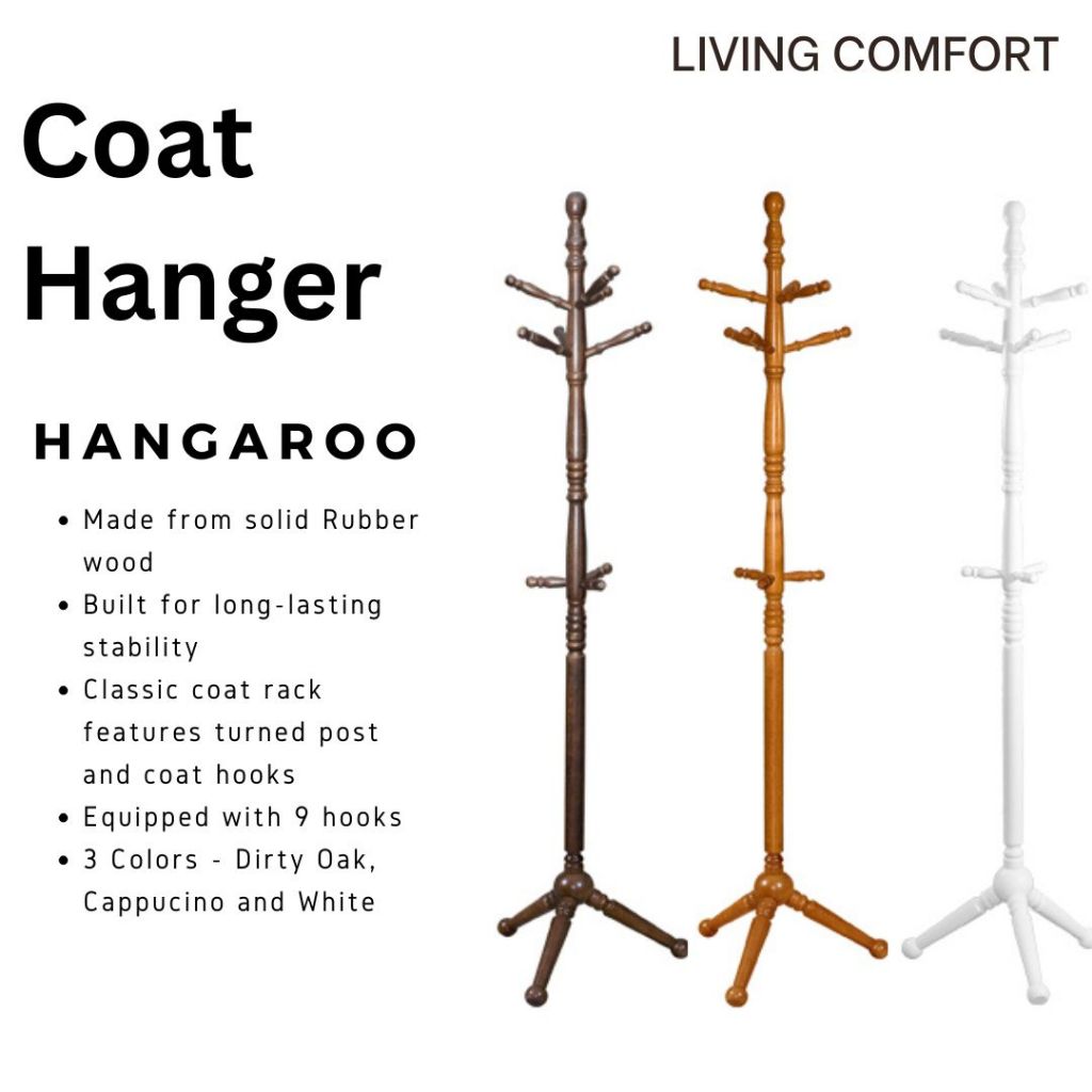 HANGAROO Solid Wooden Swivel Coat Rack / Coat Hanger / Cloth Stand ...