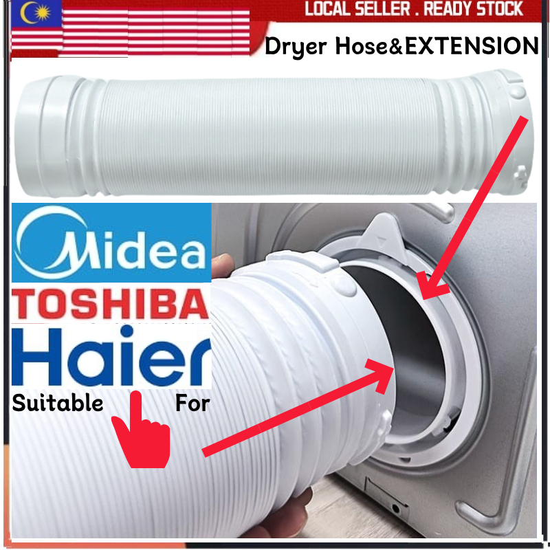 TOSHIBA DRYER HOSE 2 METER CLIP EXTEND DRYER TD-H80SEM 7KG EXTENSION HOSE topelec tambah panjang ...