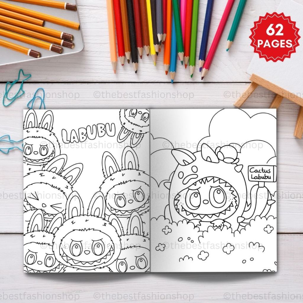P183 [PDF] Labubu Coloring Pages Printable Halaman Mewarna Kertas Warna ...