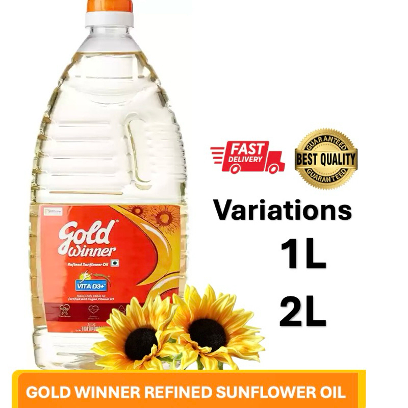 Gold Winner Refined Sunflower Oil | Minyak Masak Sunflower - 1L /2L ...