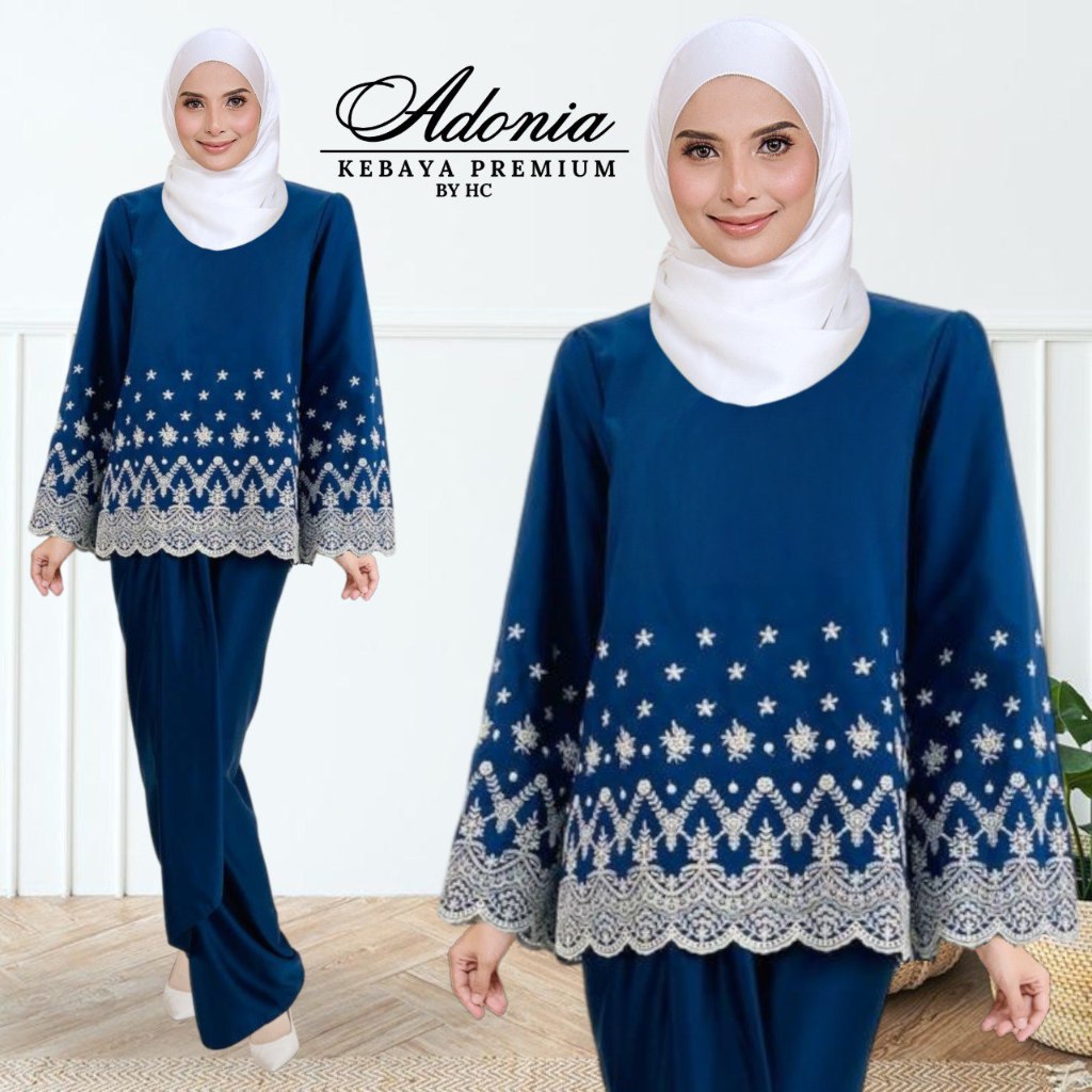 TRISSA: MADEENA COTTON FULL LINING EMBROIDERY KURUNG MODERN WITH PARIO ...