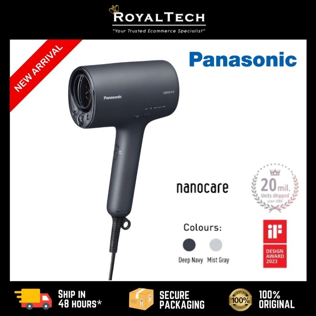 PANASONIC Nano Care Hair Dryer EH-NA0J Nanoe™ MOISTURE + and Mineral ( Navy Blue | Mist Gray ...