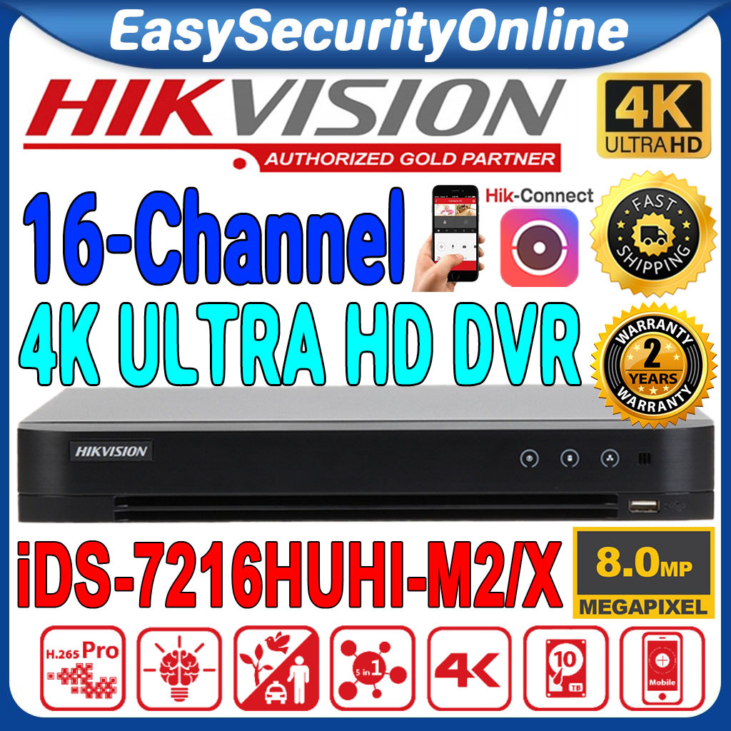 HIK HIKVISION 16 CHANNEL CCTV 8.0MP 2160P DVR iDS-7216HUHI-M2/X 8MP ...