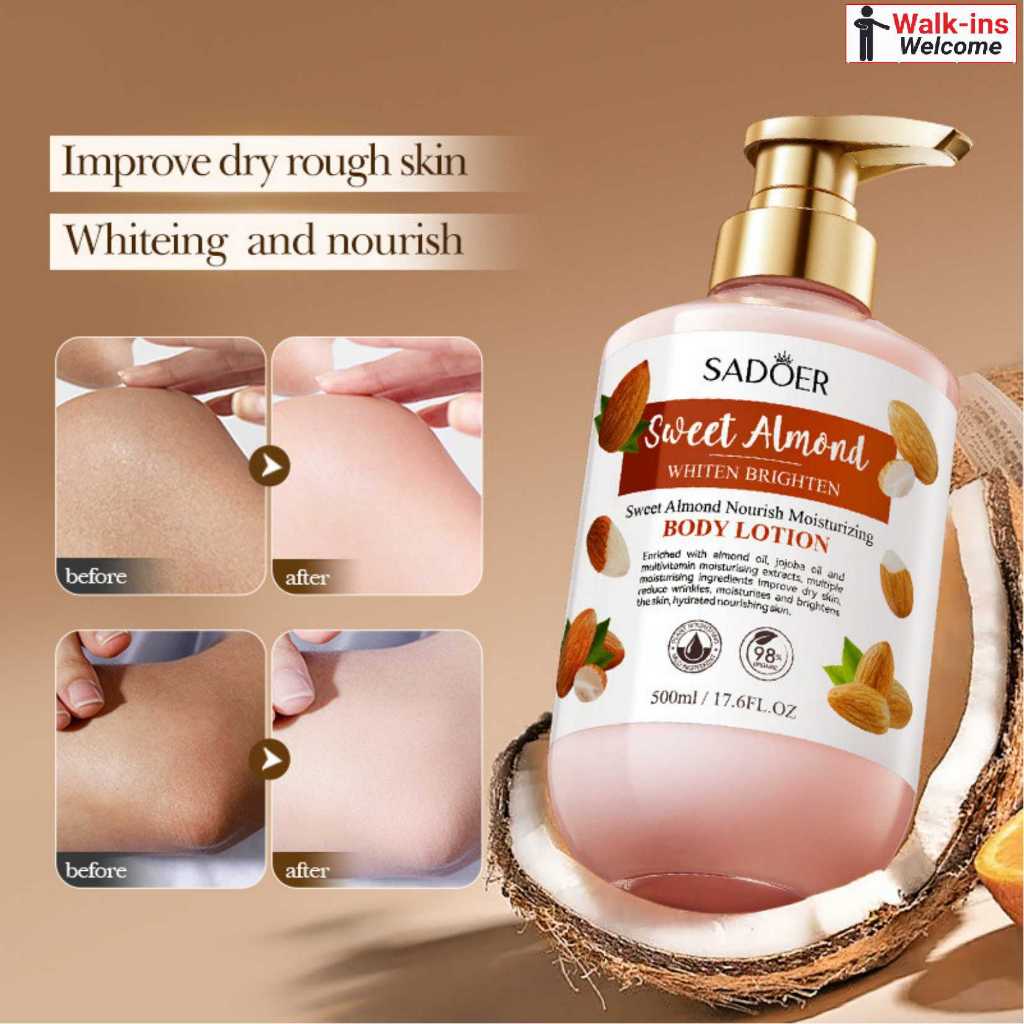 SADOER Body Lotion Sweet Almond Brightening Moisturizing Body Lotion ...