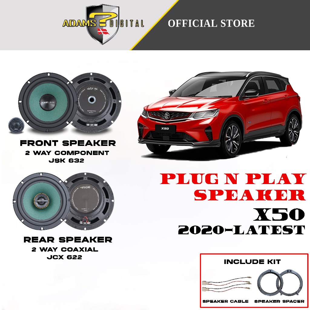 Adams Digital Proton X50 Speaker Plug and Play 2 Way Component Coaxial ...