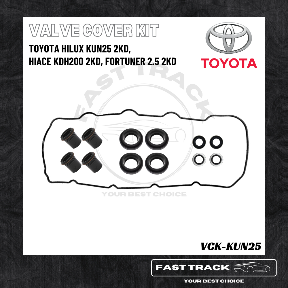 TOYOTA HILUX KUN25 2KD, HIACE KDH200 2KD, FORTUNER 2.5 VALVE COVER GASKET & PLUG SEAL & NOZZLE ...