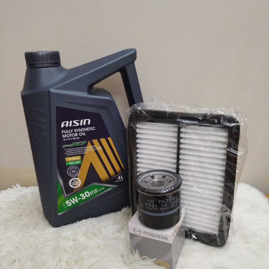MAZDA 2 1.6 SKYACTIV OIL FILTER + AIR FILTER + AISIN 5W30 API-SP (CAN ...