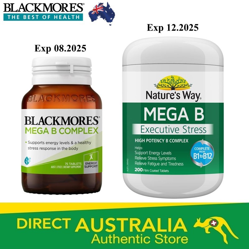 Blackmores Mega B Complex 75 Tablets / Nature's way Mega B 200s ...