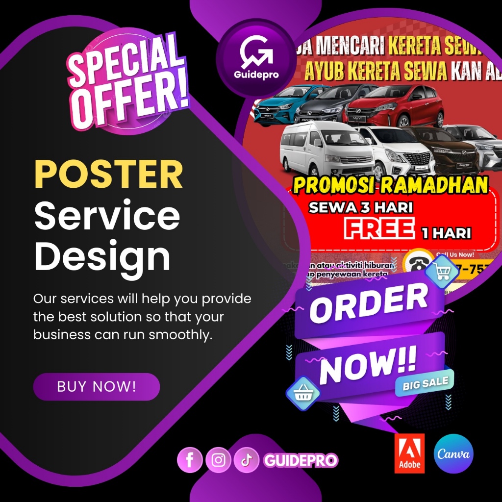 POSTER DESIGN SERVICE | size 1x1 / A4 size | Shopee Malaysia