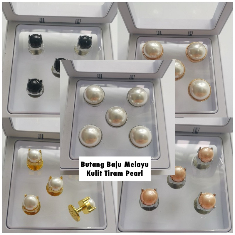 (FREE BOX) Butang Baju Melayu Kulit Tiram Pearl Sabah | Shopee Malaysia