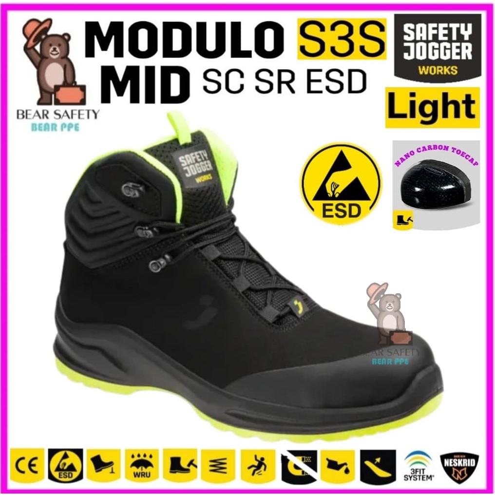 Safety Jogger MODULO S3 (Mid-Cut) ESD Unisex wth Nano Toecap Safety ...