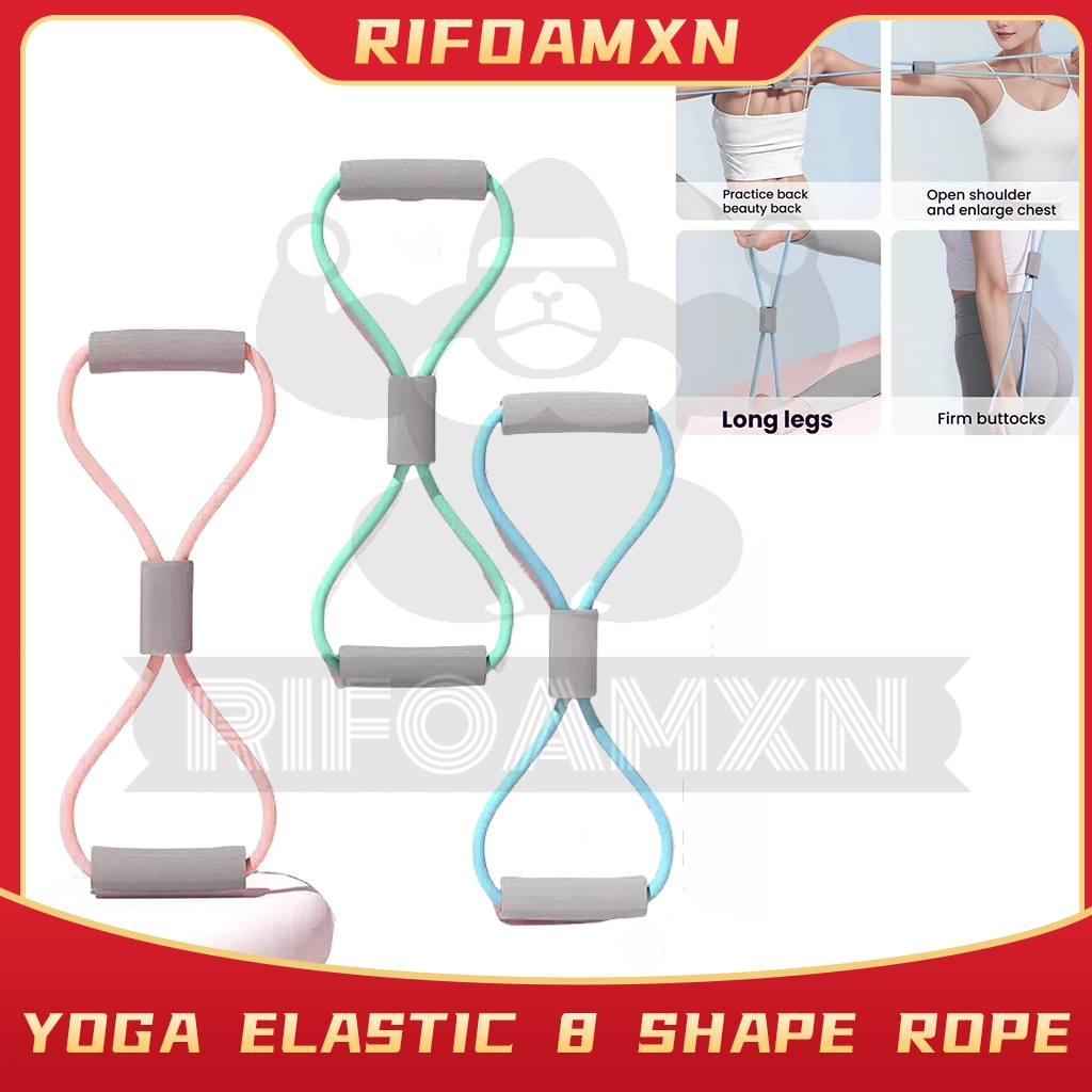 Yoga Elastic 8 Shape Rope Band Pulling Rope Chest Expander Home Gym ...