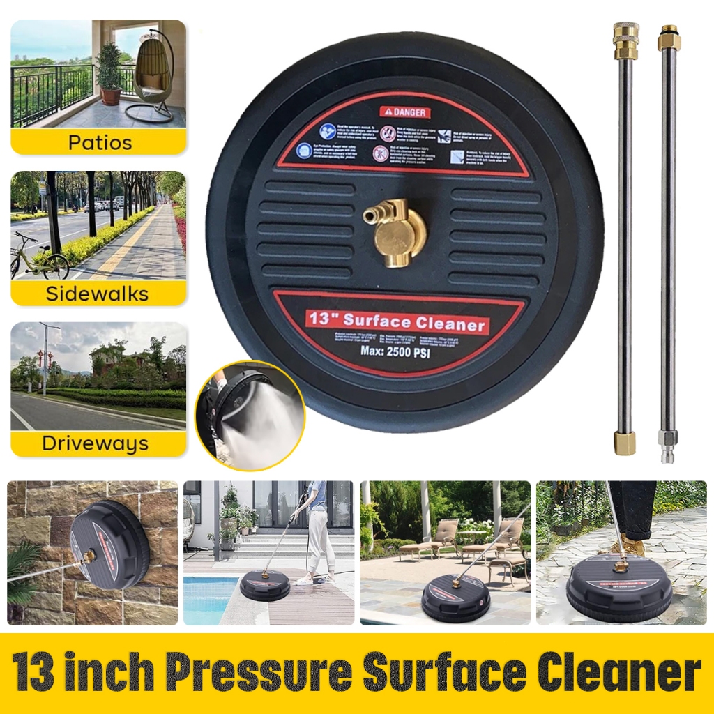 13 inch High Pressure Washer Surface Cleaner Rotary Flat Patio Surface ...