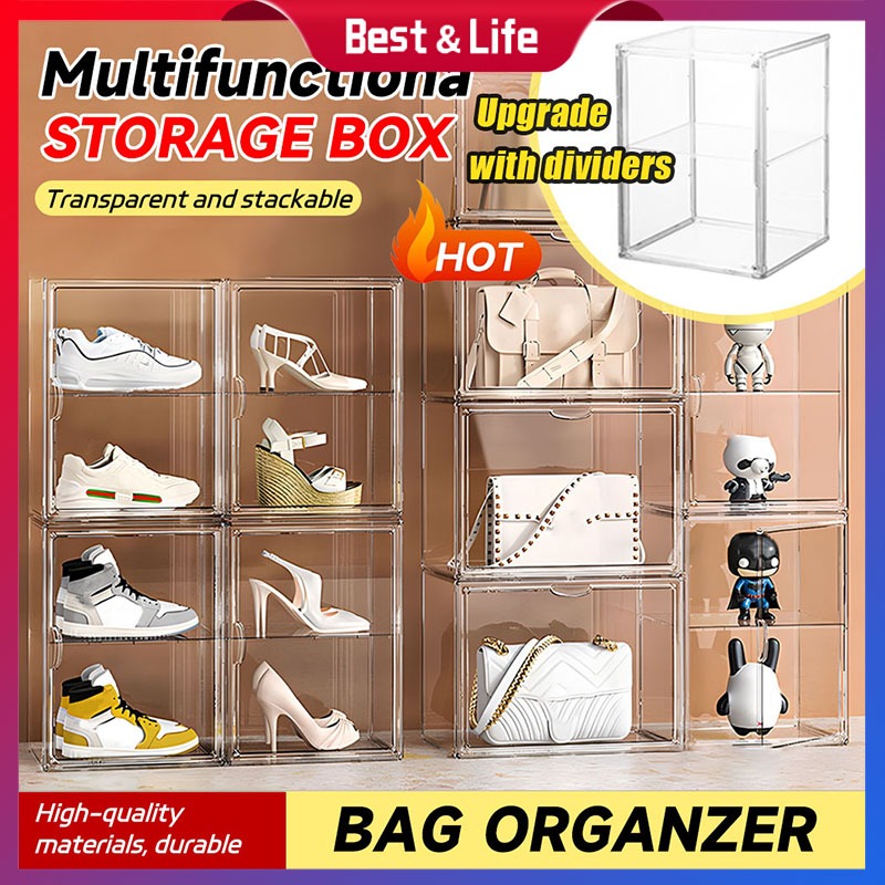 Upgrade with Dividers Transparent Storage Box Magnetic Stackable ...