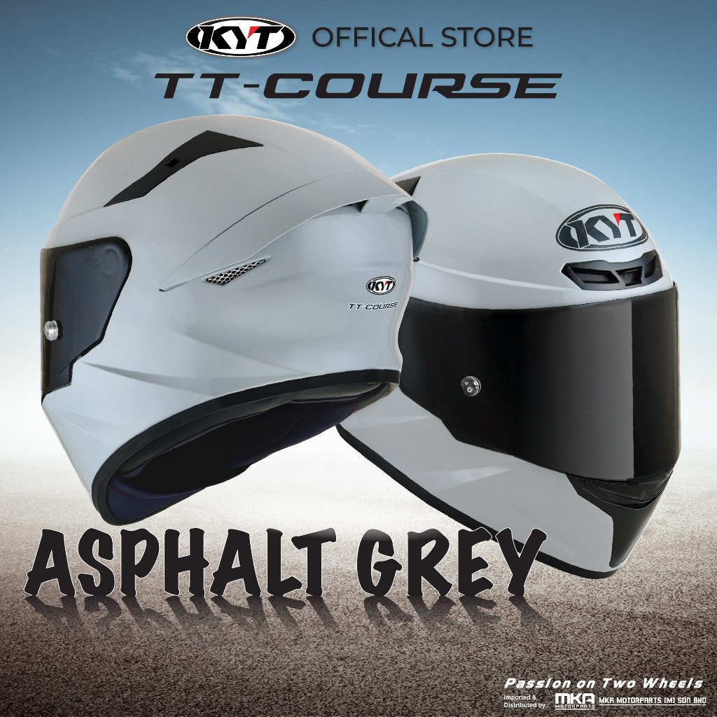 KYT HELMET TT COURSE ASPHALT GREY GLOSS | Shopee Malaysia
