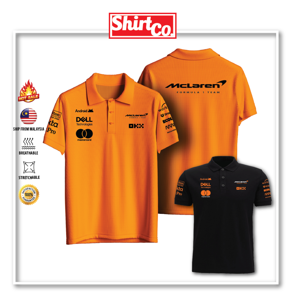 Polo MCLaren -AMG. F1 Team Motorsport Racing Collar Baju Besar ...