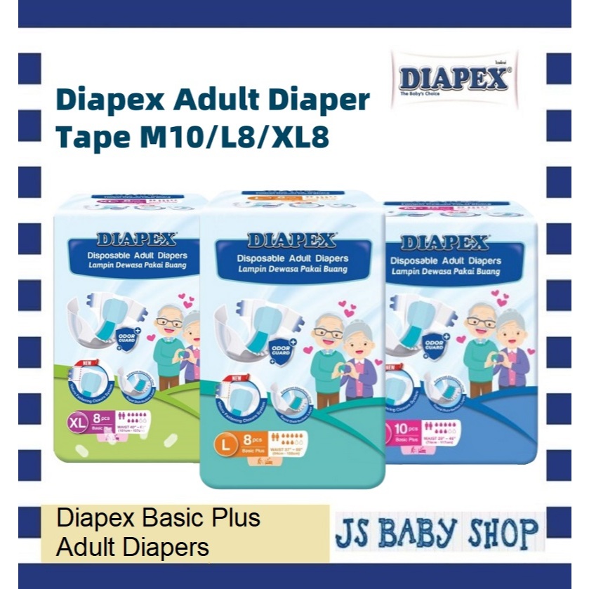 DIAPEX adult diapers basic 成人尿片 M & L & XL size | Shopee Malaysia