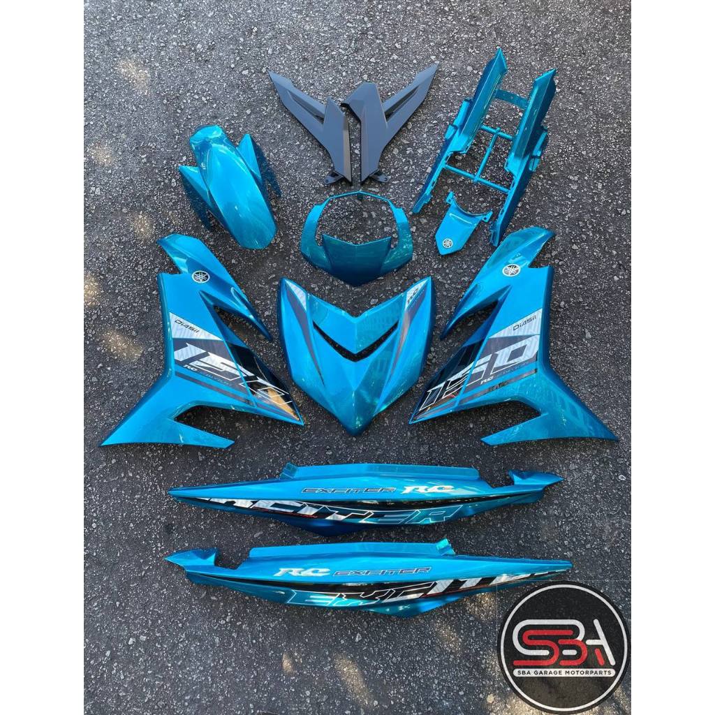 COVERSET Y15 Y15ZR V1 V2 CYAN CM6 RC EXCITER STRIPE SIAP TANAM CLEAR ...