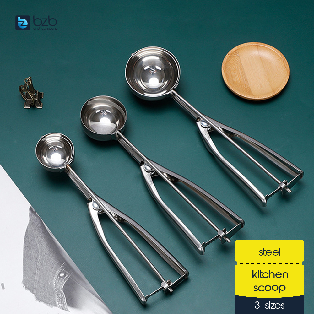 Stainless Steel Ice Cream Scoop Fruit Mash Potato Heavy Duty Spoon ...