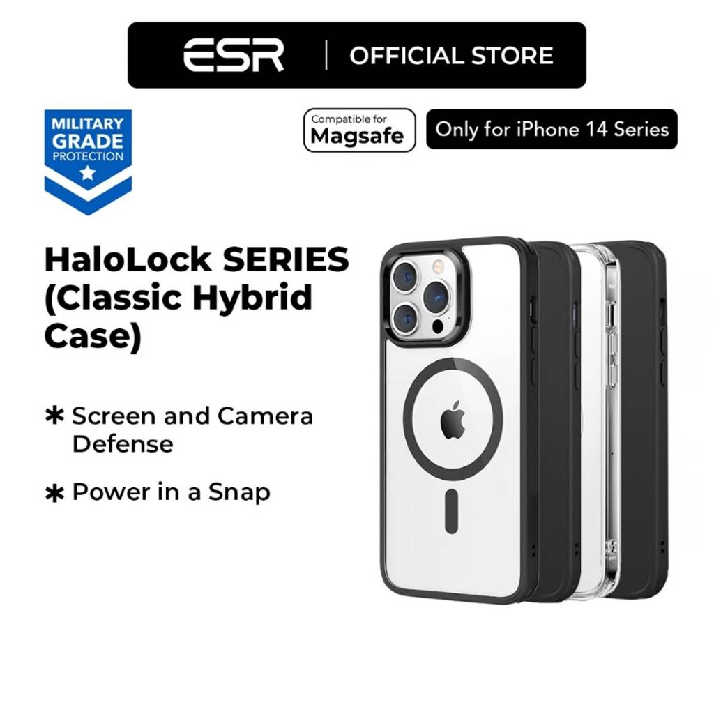 ESR Hybrid Series Hard PC Back and Frame with Halo Lock Ring for iPhone ...