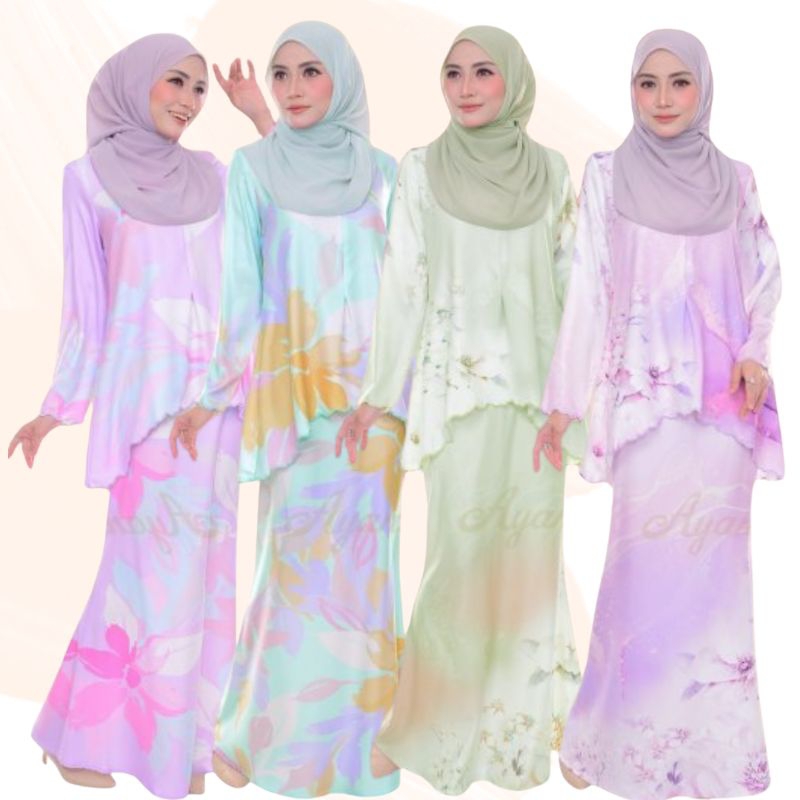 ZAHIRA 3 / BAJU KURUNG PLUS SIZE / BAJU RAYA PLUS SIZE / LILAC / SAGE ...