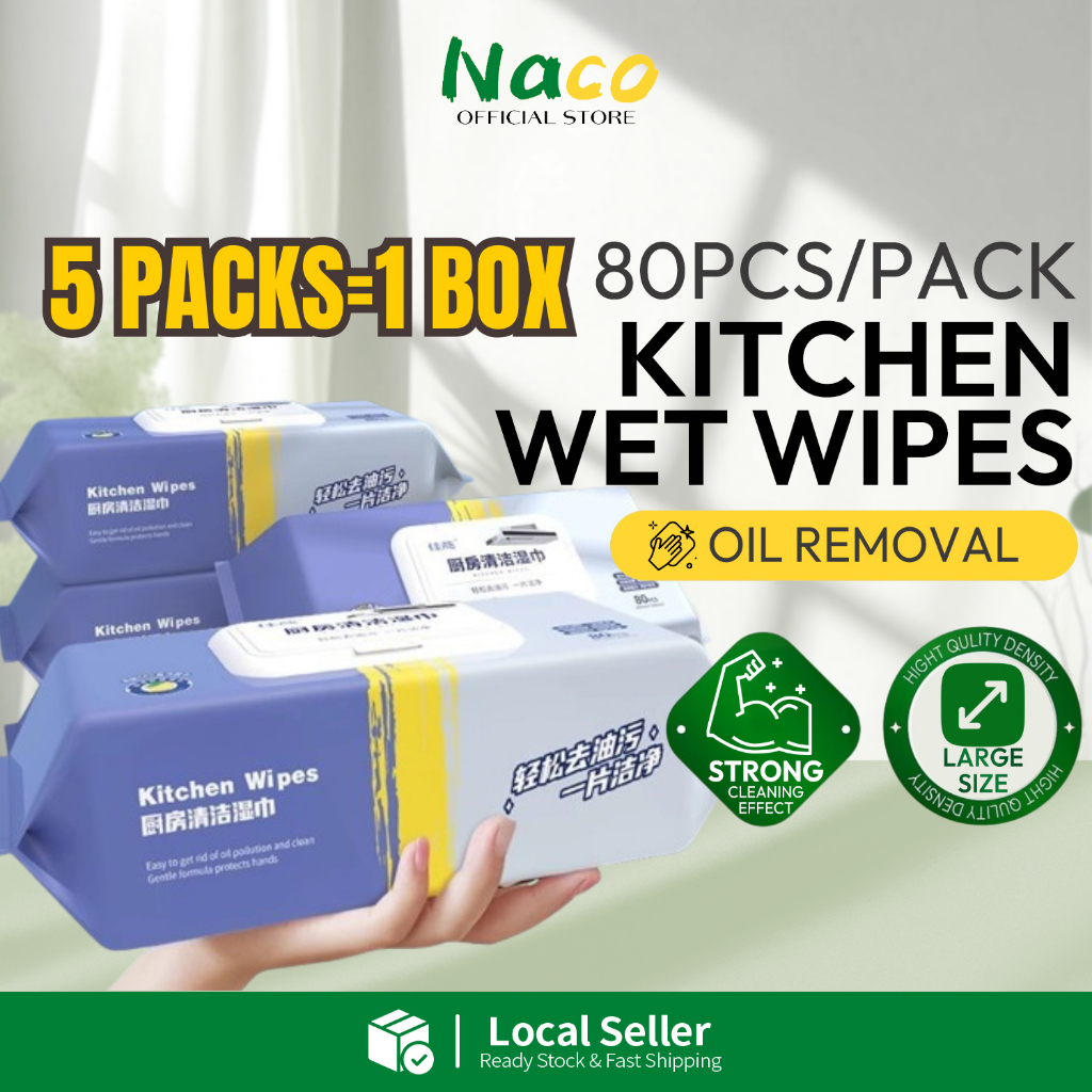 80Pcs/Pack Kitchen Cleaning Wipes Kitchen Wet Tissue Strong ...