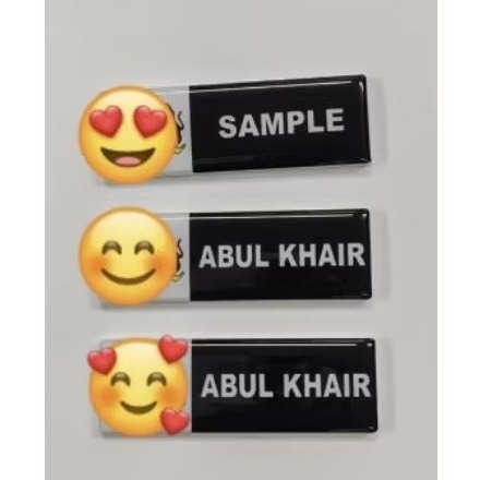 1Name Tag with GURU EPOXY LOGO Baru Tag nama guru Pin/MagnetMagnet ...