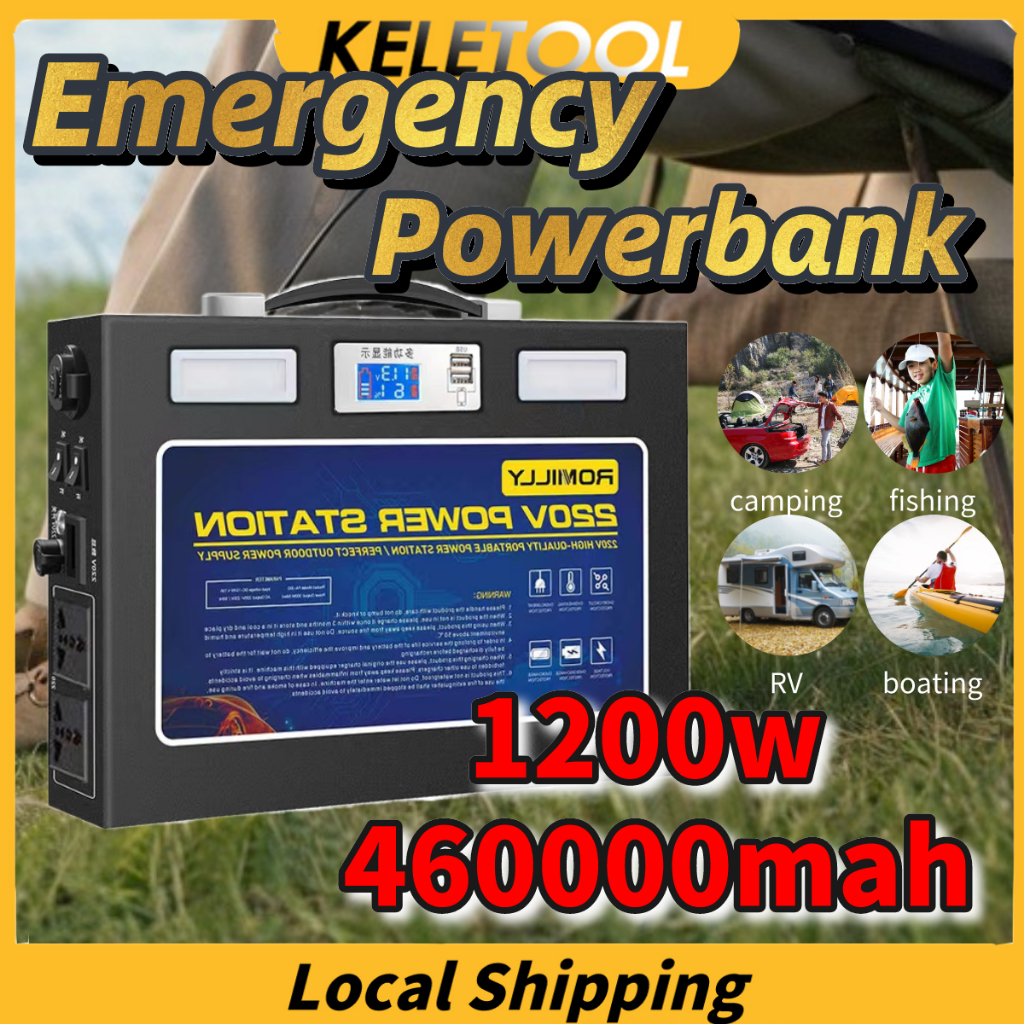 1200W/800w/400w Solar Powerbank Portable Power Station Power bank Fast ...