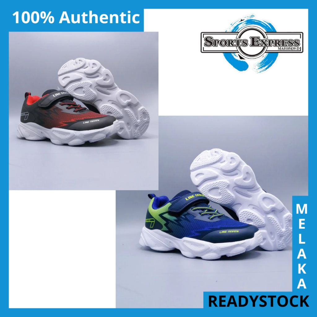 Line 7 Jogging Shoes S-2725-JR Kasut Joging - Black/Blue [100% ...