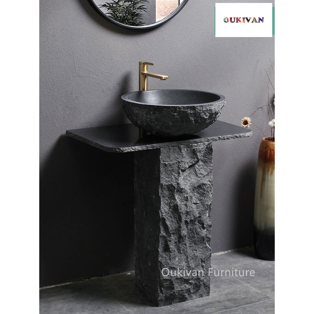 Marble Standing Wash Basin Nature Stone Integrated Basin Courtyard ...